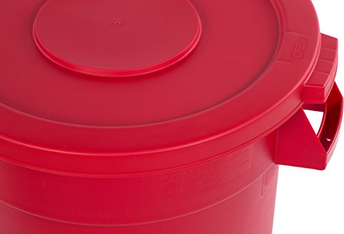 Carlisle FoodService Products 34102105 Bronco Polyethylene Round Lid, 20" Overall Diameter x 2.13" Height, Red, For 20 Gallon Containers (Case of 6)