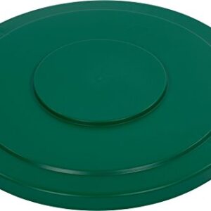 Carlisle FoodService Products CFS 34104509 Bronco Polyethylene Round Lid, 26.88" Diameter x 2-1/4" Height, Green, for 44 Gallon Trash Containers