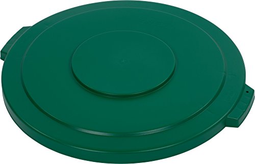 Carlisle FoodService Products CFS 34104509 Bronco Polyethylene Round Lid, 26.88" Diameter x 2-1/4" Height, Green, for 44 Gallon Trash Containers