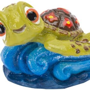 Penn-Plax Squirt Mini Aquarium Ornament for Finding Nemo - Fun Decoration for Your Smaller Tank with This Friendly Turtle Riding a Wave