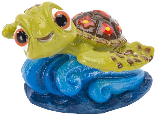 Penn-Plax Squirt Mini Aquarium Ornament for Finding Nemo - Fun Decoration for Your Smaller Tank with This Friendly Turtle Riding a Wave