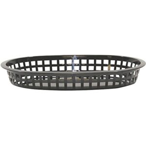 tablecraft 1076bk 10-1/2" black chicago platter basket - 3 dozen, large, black