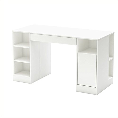 South Shore Crea Craft Table with Open and Closed Storage, Pure White