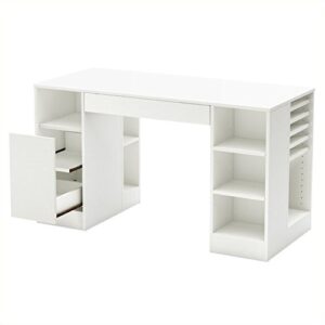 South Shore Crea Craft Table with Open and Closed Storage, Pure White