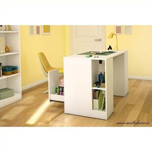 South Shore Crea Craft Table with Open and Closed Storage, Pure White