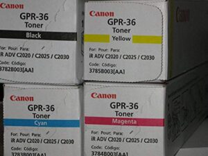 canon gpr-36 toner cartridge set (oem 3782b003aa. 3783b003aa. 3784b003aa. 3785b003aa)