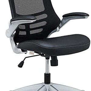 Modway Attainment Mesh Back and Vinyl Seat Modern Office Chair in Black