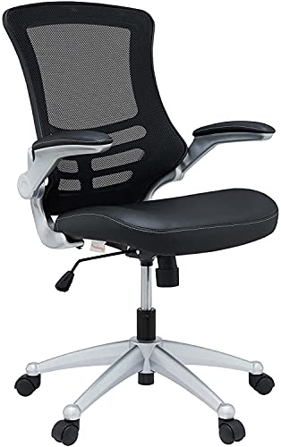 Modway Attainment Mesh Back and Vinyl Seat Modern Office Chair in Black