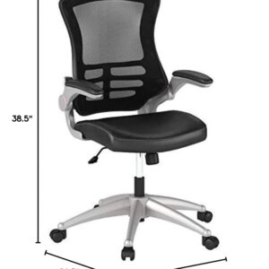 Modway Attainment Mesh Back and Vinyl Seat Modern Office Chair in Black