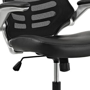 Modway Attainment Mesh Back and Vinyl Seat Modern Office Chair in Black