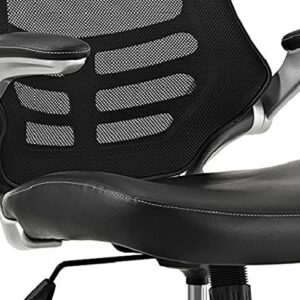 Modway Attainment Mesh Back and Vinyl Seat Modern Office Chair in Black