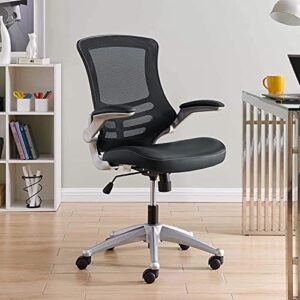 Modway Attainment Mesh Back and Vinyl Seat Modern Office Chair in Black