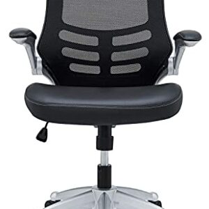 Modway Attainment Mesh Back and Vinyl Seat Modern Office Chair in Black