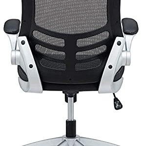 Modway Attainment Mesh Back and Vinyl Seat Modern Office Chair in Black