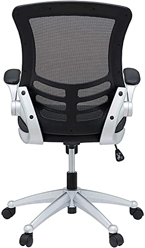 Modway Attainment Mesh Back and Vinyl Seat Modern Office Chair in Black