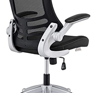 Modway Attainment Mesh Back and Vinyl Seat Modern Office Chair in Black