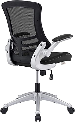 Modway Attainment Mesh Back and Vinyl Seat Modern Office Chair in Black