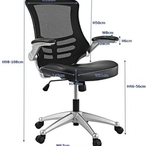 Modway Attainment Mesh Back and Vinyl Seat Modern Office Chair in Black