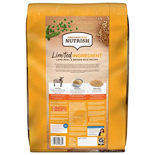 Rachael Ray Nutrish Limited Ingredient Diet Lamb Meal & Brown Rice Recipe, 28 Pound Bag