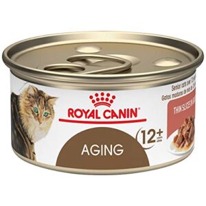 royal canin aging 12+ thin slices in gravy canned cat food, 3 oz cans