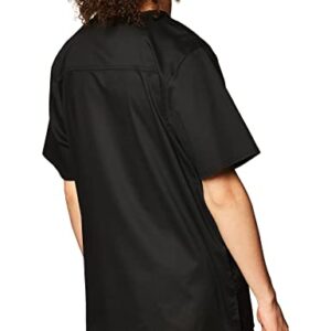 Cherokee Men's V-Neck Scrub Top, Traditional Fit with Double Chest Pocket and Side Vents 4743, L, Black