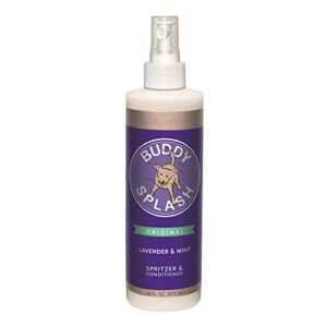 buddy biscuits splash dog deodorizer & conditioner, easy spray on with botanical extracts, lavender & mint 16 oz (15402)