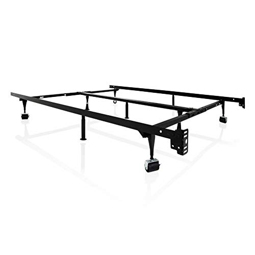 MALOUF Heavy Duty 9-Leg Adjustable Metal Bed Frame with Center Support and Rug Rollers - UNIVERSAL (King, Cal King, Queen, Full, Twin XL, Twin), Standard 7.5” Clearance