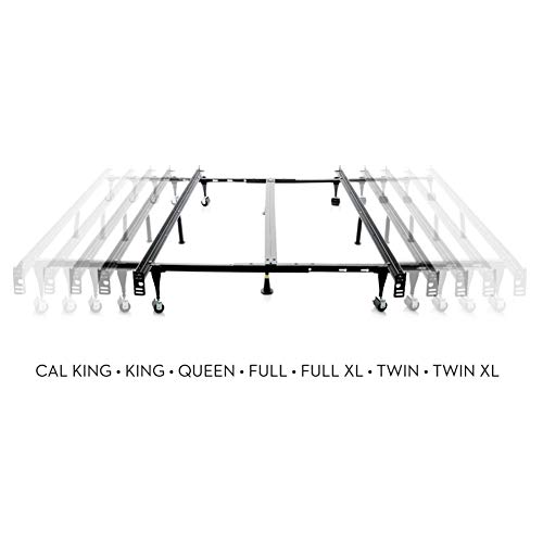 MALOUF Heavy Duty 9-Leg Adjustable Metal Bed Frame with Center Support and Rug Rollers - UNIVERSAL (King, Cal King, Queen, Full, Twin XL, Twin), Standard 7.5” Clearance