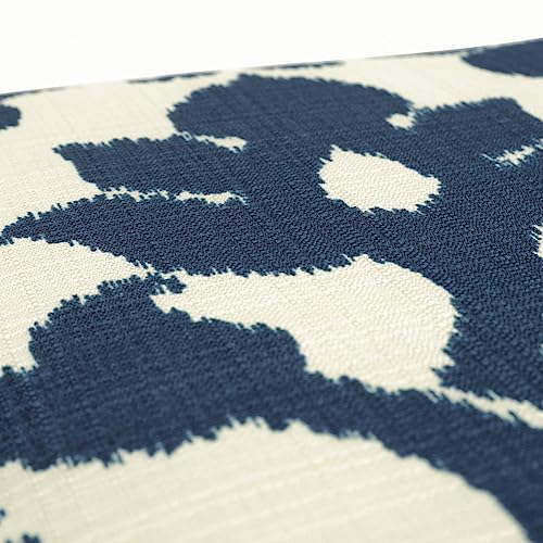 Pillow Perfect Damask Outdoor Throw Accent Pillow, Plush Fill, Weather, and Fade Resistant, Large Square - 18.5" x 18.5", Blue/White Basalto, 2 Count