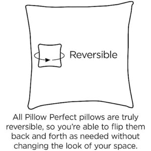 Pillow Perfect Fresco Solid Indoor/Outdoor Throw Pillow Plush Fill, Weather and Fade Resistant, Throw - 18.5" x 18.5", Black, 2 Count