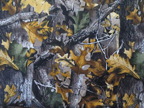 Camouflage Leaves Cotton Fabric - Sold By the Yard