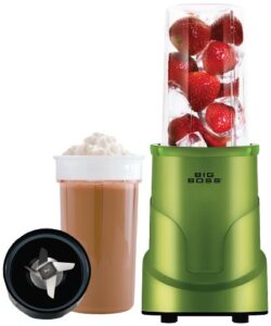 big boss 8993 4-piece personal countertop blender mixing system, 300-watt, green