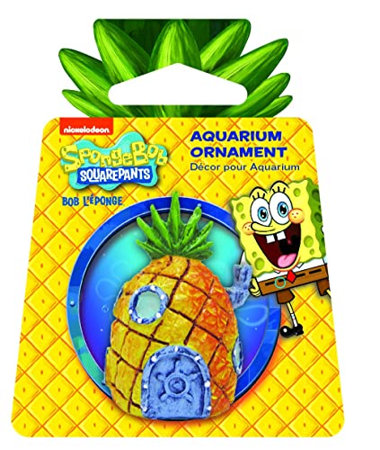 Penn-Plax Officially Licensed Spongebob Squarepants Aquarium Ornament – Pineapple Home (Mini/Small Size) – Perfect for Freshwater and Saltwater Tanks