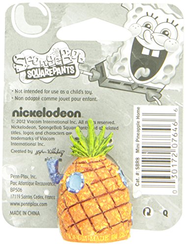 Penn-Plax Officially Licensed Spongebob Squarepants Aquarium Ornament – Pineapple Home (Mini/Small Size) – Perfect for Freshwater and Saltwater Tanks