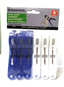 1 x jumbo plastic clothespins 6 pack