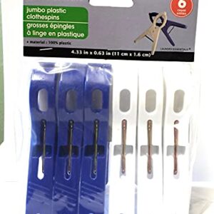 1 X Jumbo Plastic Clothespins 6 Pack