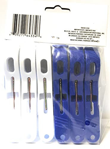 1 X Jumbo Plastic Clothespins 6 Pack