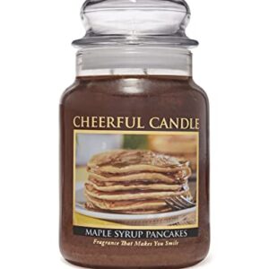 A Cheerful Giver - Maple Syrup Pancakes Scented Glass Jar Candle (24 oz) with Lid & True to Life Fragrance Made in USA