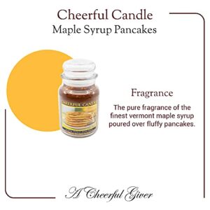 A Cheerful Giver - Maple Syrup Pancakes Scented Glass Jar Candle (24 oz) with Lid & True to Life Fragrance Made in USA