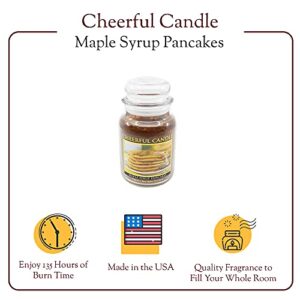 A Cheerful Giver - Maple Syrup Pancakes Scented Glass Jar Candle (24 oz) with Lid & True to Life Fragrance Made in USA