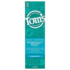 tom's of maine botanically bright whitening toothpaste peppermint 4.7 oz (pack of 6)