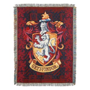 northwest woven tapestry throw blanket, 48 x 60 inches, gryffindor shield