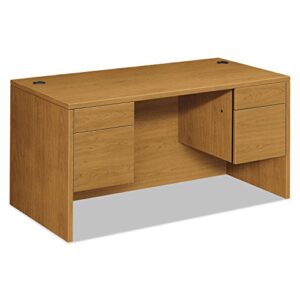 hon 10573cc 10500 series 3/4-height double pedestal desk, 60w x 30d x 29-1/2h, harvest