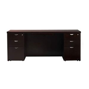 mayline mira series box/file credenza pedestal, brown