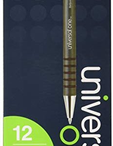 Universal Ballpoint Pen, Retractable, Medium 1 Mm, Black Ink, Black Barrel, Dozen