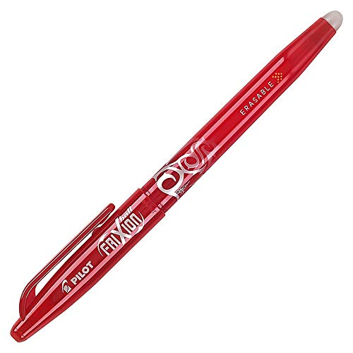 Pilot FriXion Erasable Rollerball Gel Pen, Fine Point, 0.7 mm, Red Barrel, Red Ink