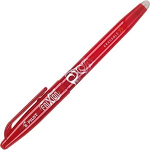 Pilot FriXion Erasable Rollerball Gel Pen, Fine Point, 0.7 mm, Red Barrel, Red Ink