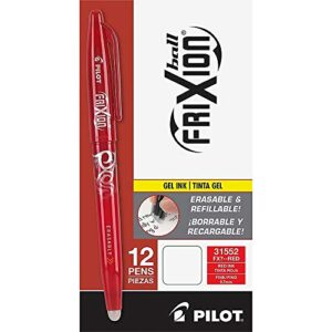 Pilot FriXion Erasable Rollerball Gel Pen, Fine Point, 0.7 mm, Red Barrel, Red Ink