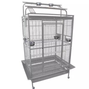 King's Cages 8004030 40X30X72 Play Pen Bird Cage Parrot Cockatoo Macaw Amazon Grey Silver Color