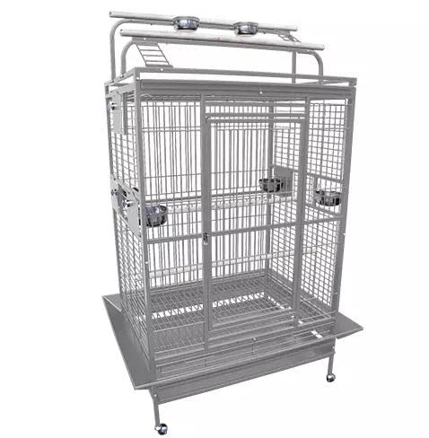 King's Cages 8004030 40X30X72 Play Pen Bird Cage Parrot Cockatoo Macaw Amazon Grey Silver Color